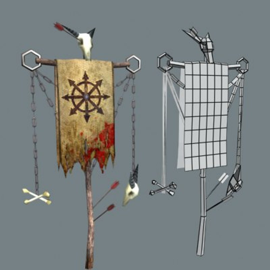 free flag banner 3d model