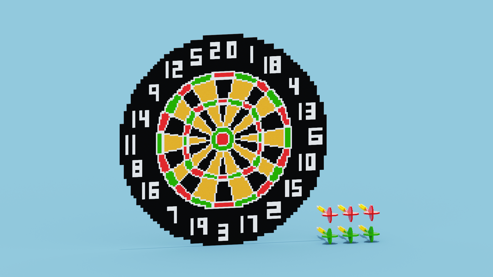 Voxel Dartboard 3D Model - TurboSquid 2055616