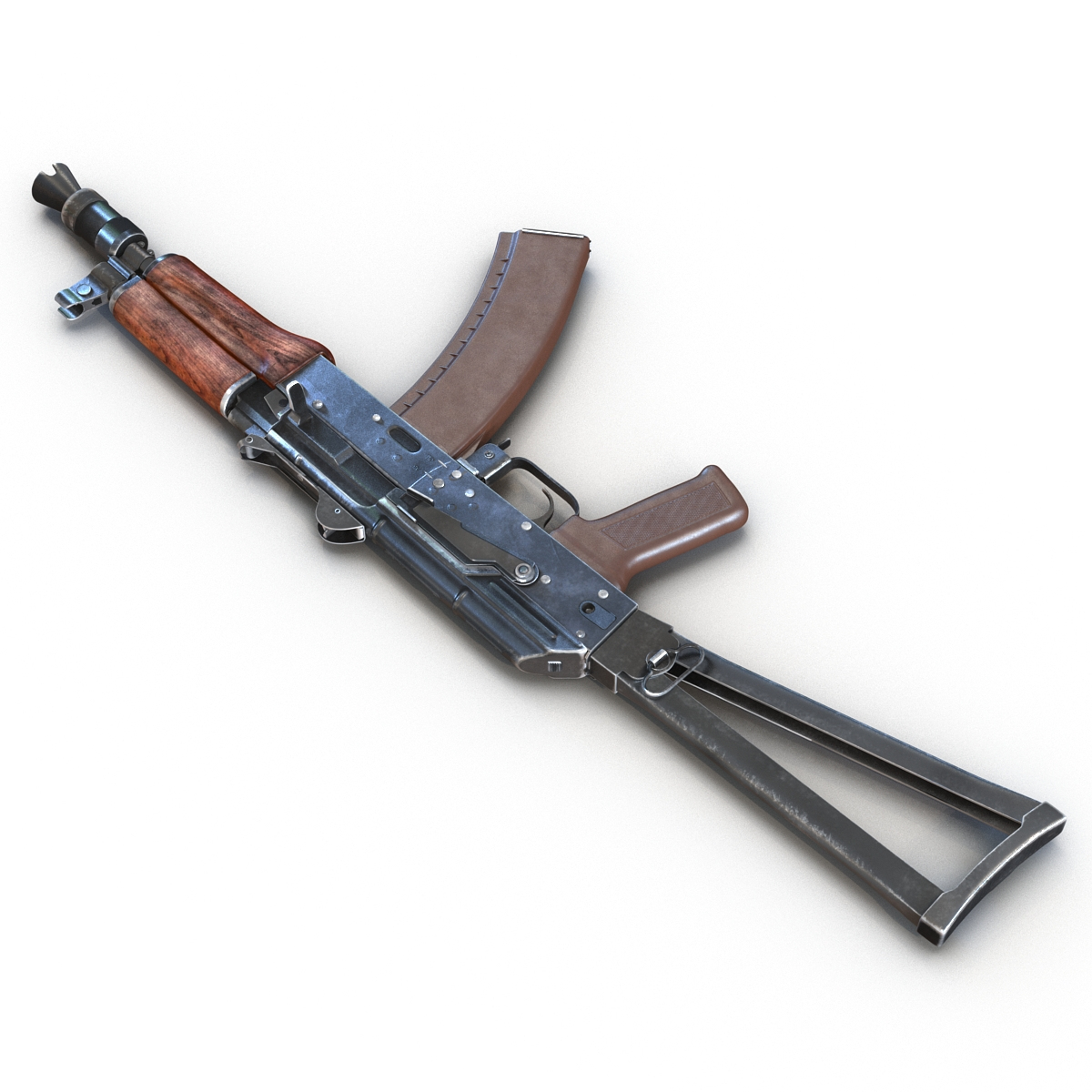 3d model assault rifle aks 74u