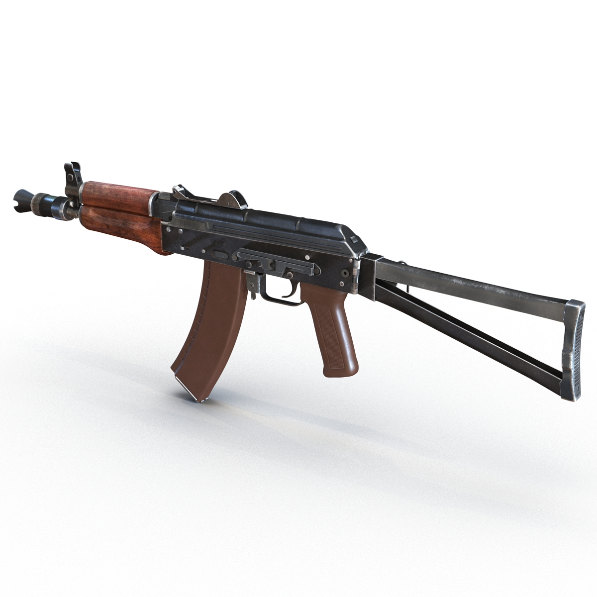 3d model assault rifle aks 74u