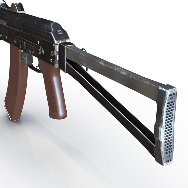 3d model assault rifle aks 74u