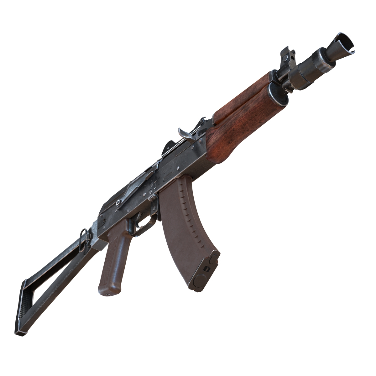 3d model assault rifle aks 74u