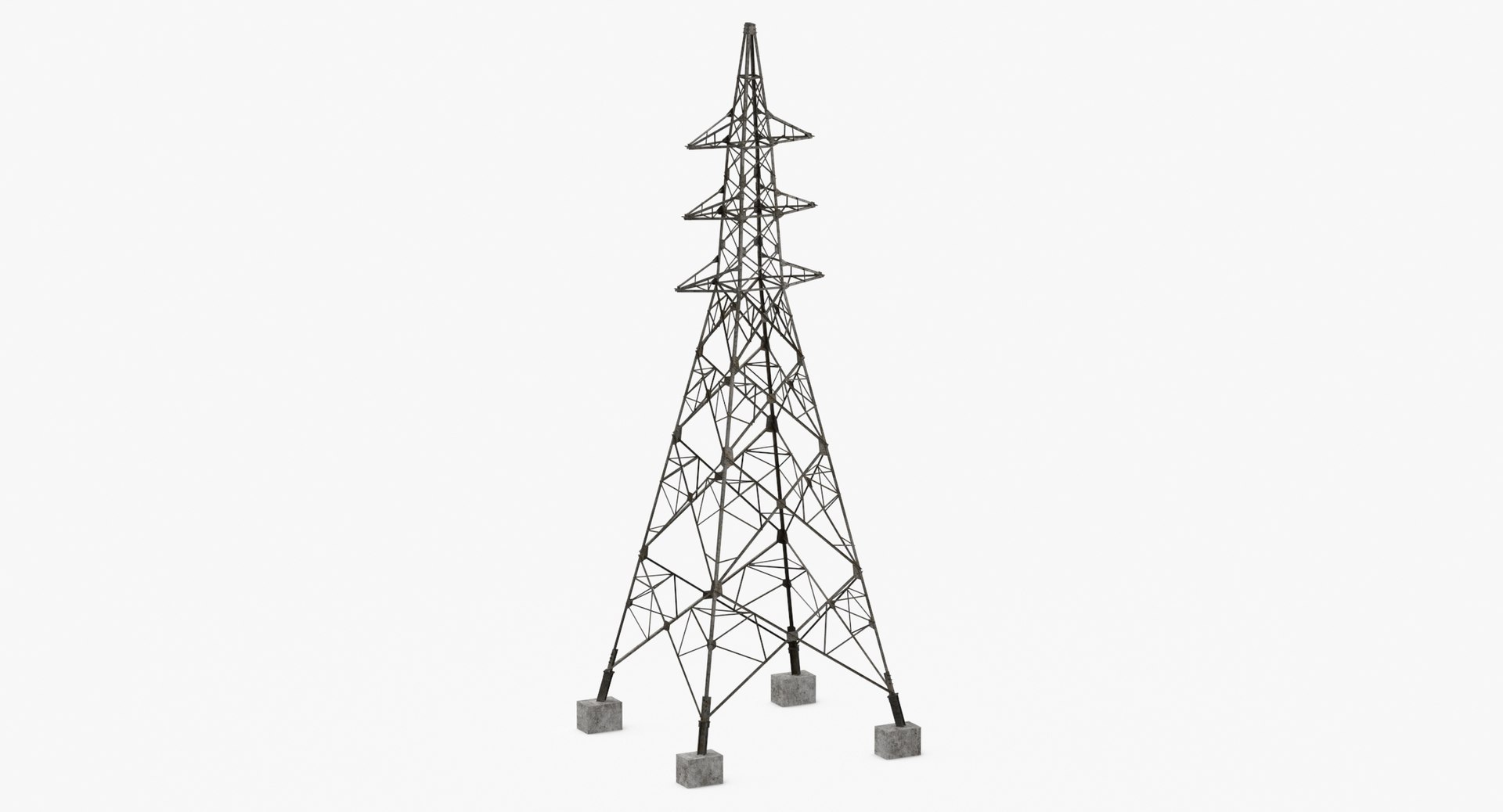 3D Power Lines High Tension No Wires Clean And Dirty Model - TurboSquid ...