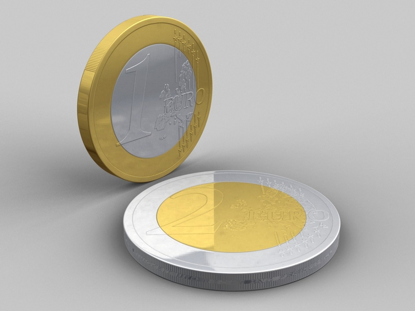 3d Model Euro Coins