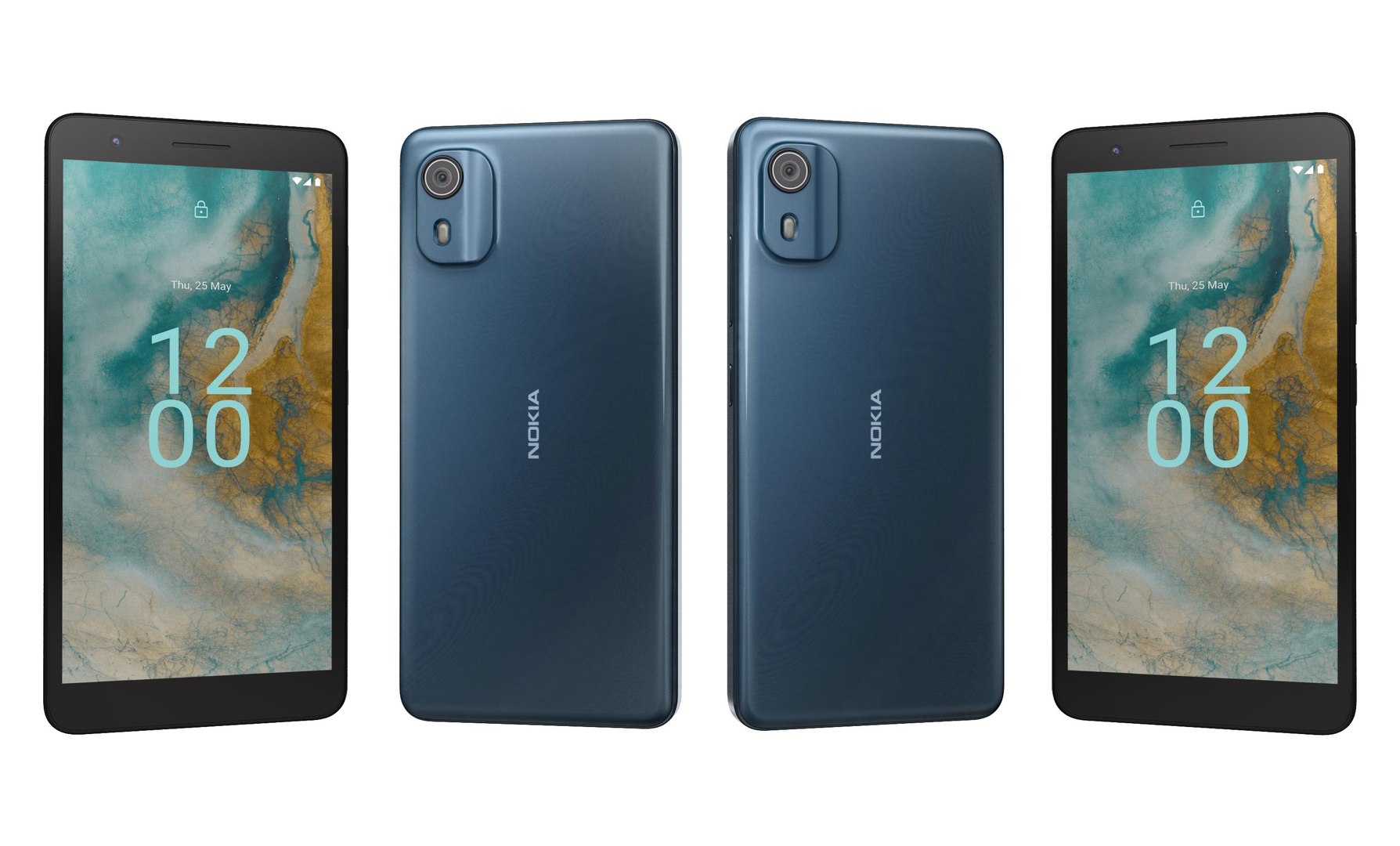 Nokia C02 Charcoal And Dark Cyan Model - TurboSquid 2086043