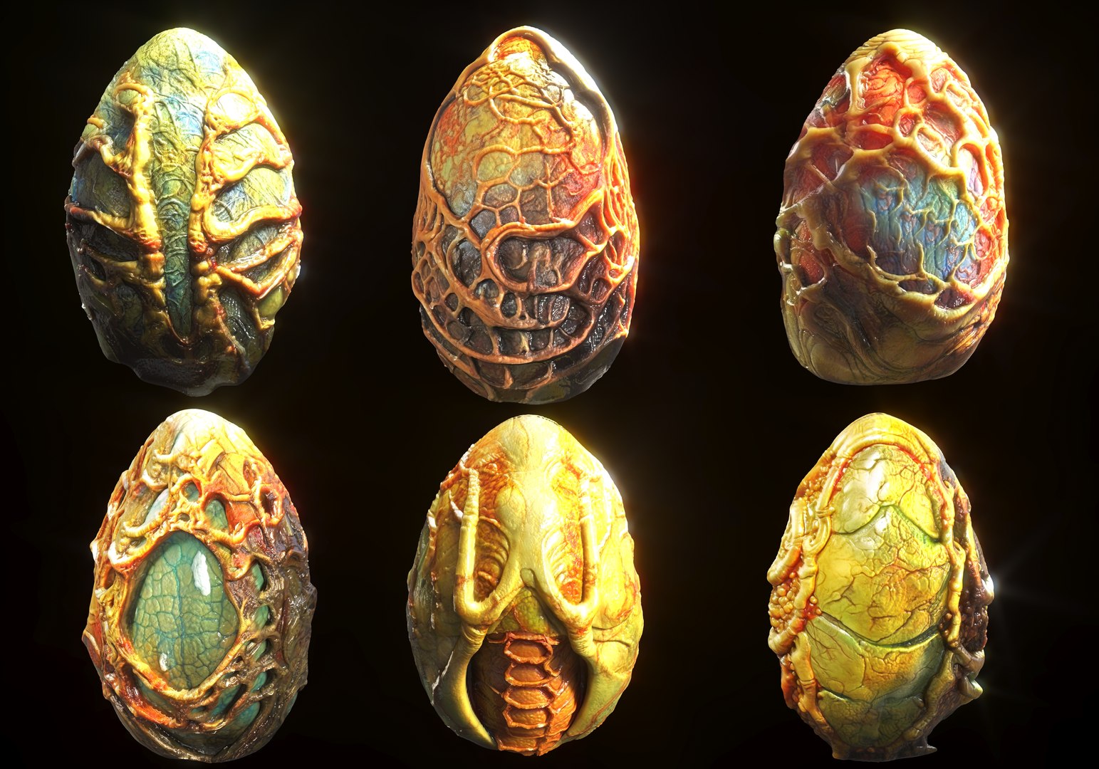 3D Alien Eggs Life Form Pack - TurboSquid 2172016