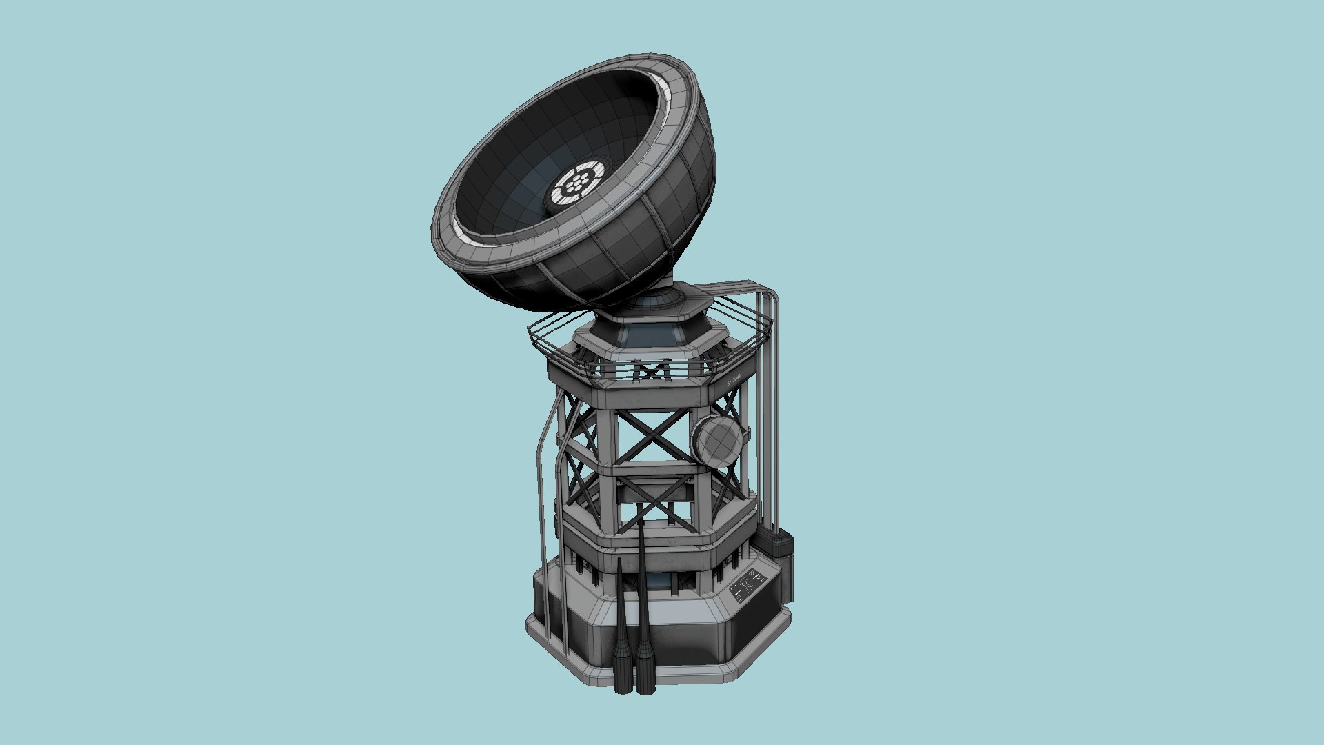 3D SciFi Antenna Tower A09 Dark Metal - Sci Fi Exterior Design ...
