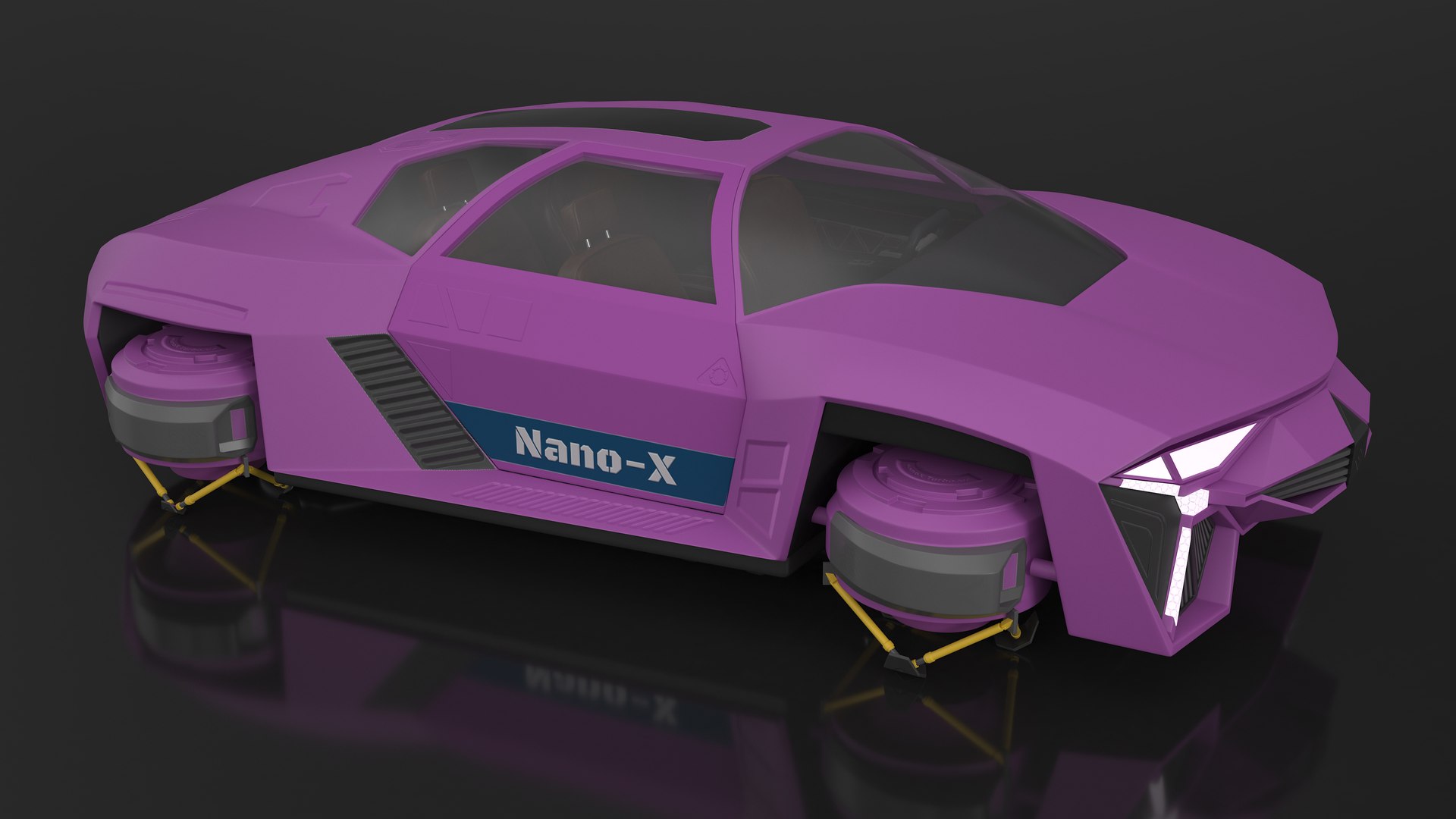 Flying Car Purple Simple Interior model - TurboSquid 2118225