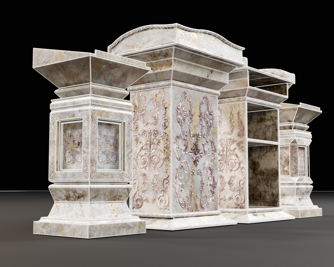 3D Model Marble Podium Set - TurboSquid 2357506