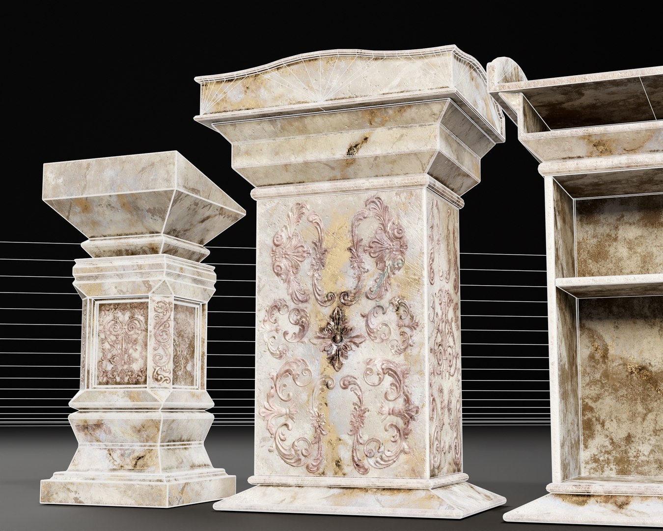 3D Model Marble Podium Set - TurboSquid 2357506
