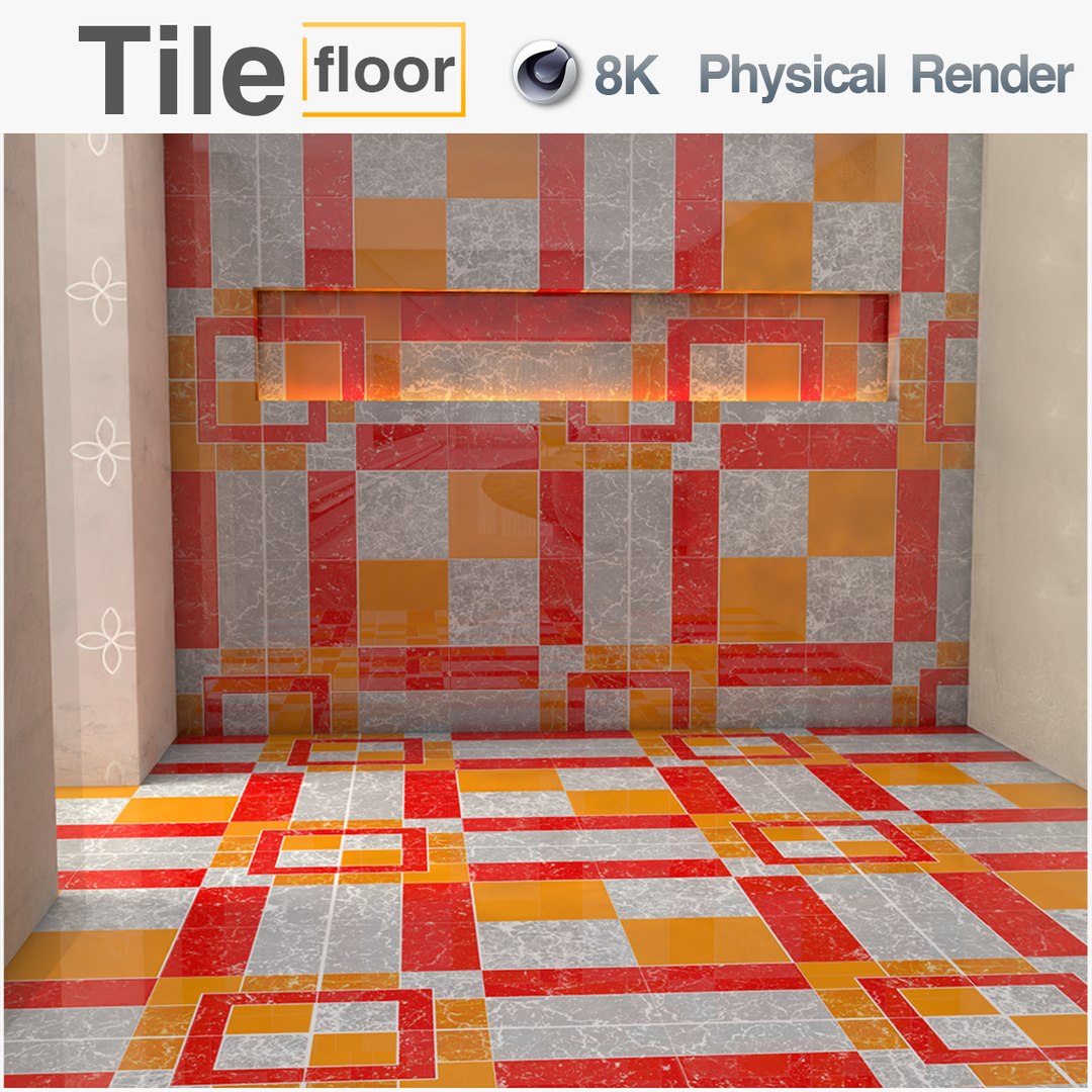 3D Texture PBR 8K Floor tiles C4D Physical Render 0016 model ...