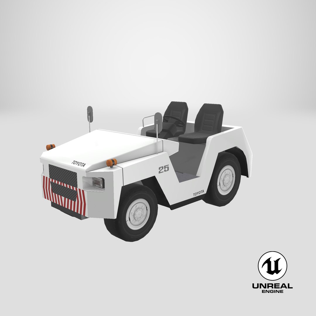 3d Toyota Td-25 Baggage Tractor Model