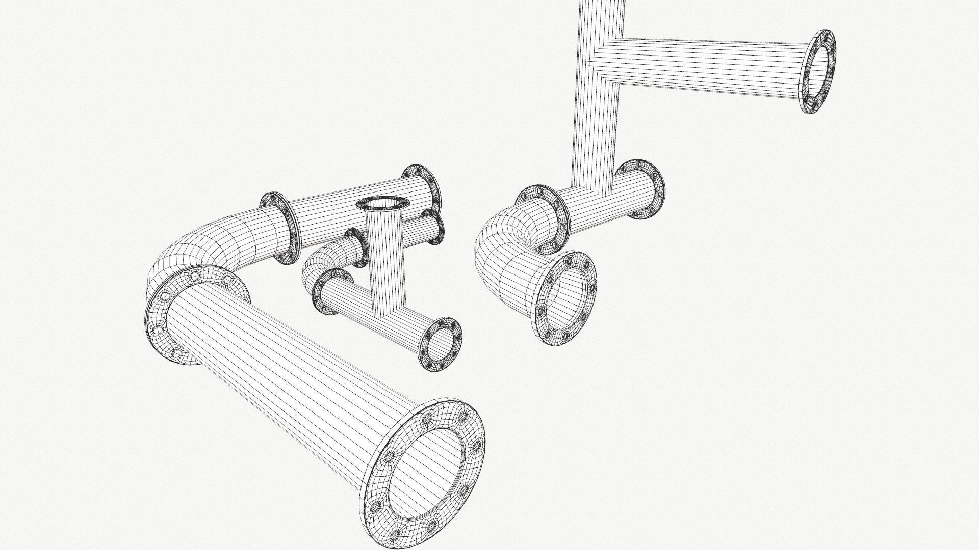 Modular Industrial Pipes 3D Model - TurboSquid 2051661