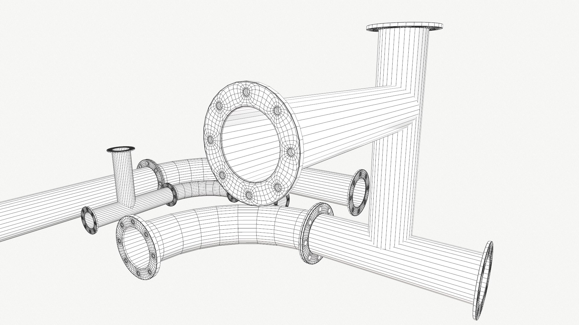 Modular Industrial Pipes 3D Model - TurboSquid 2051661