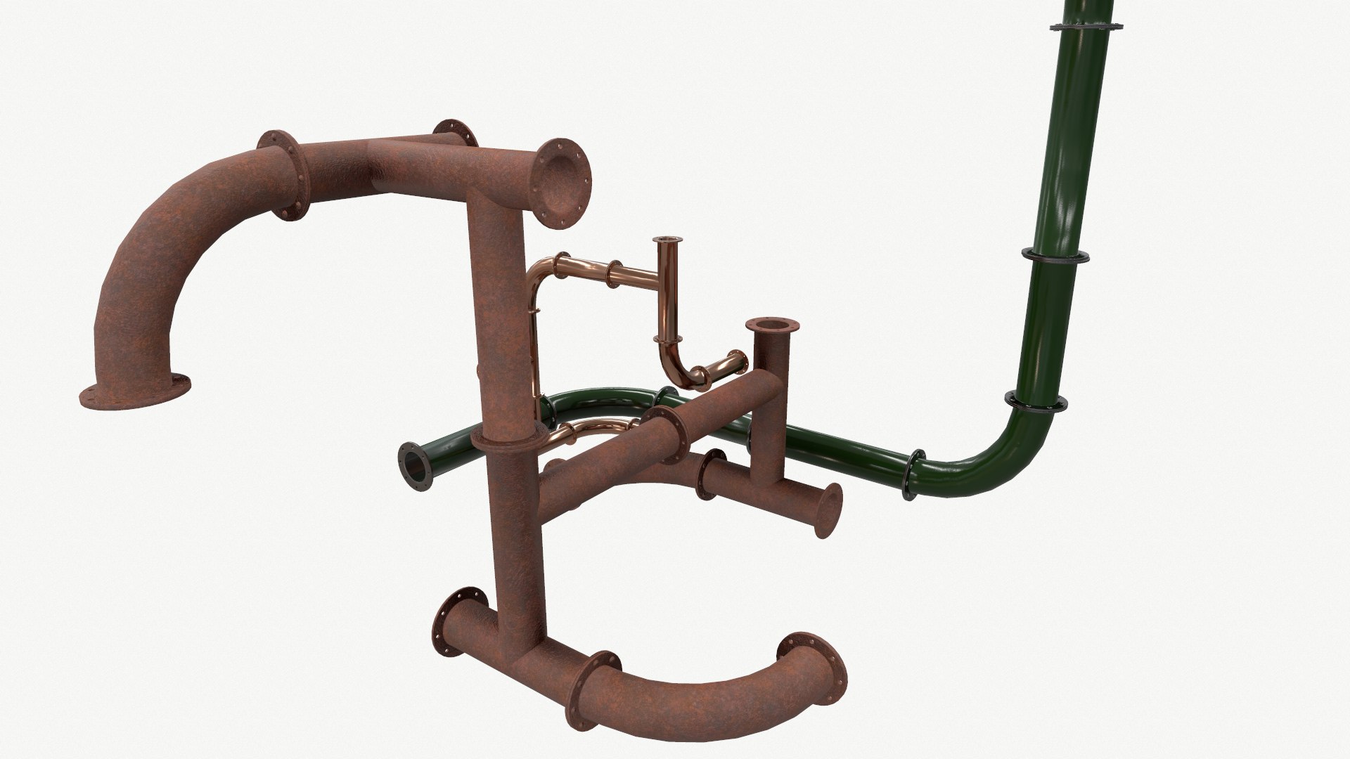 Modular Industrial Pipes 3D Model - TurboSquid 2051661