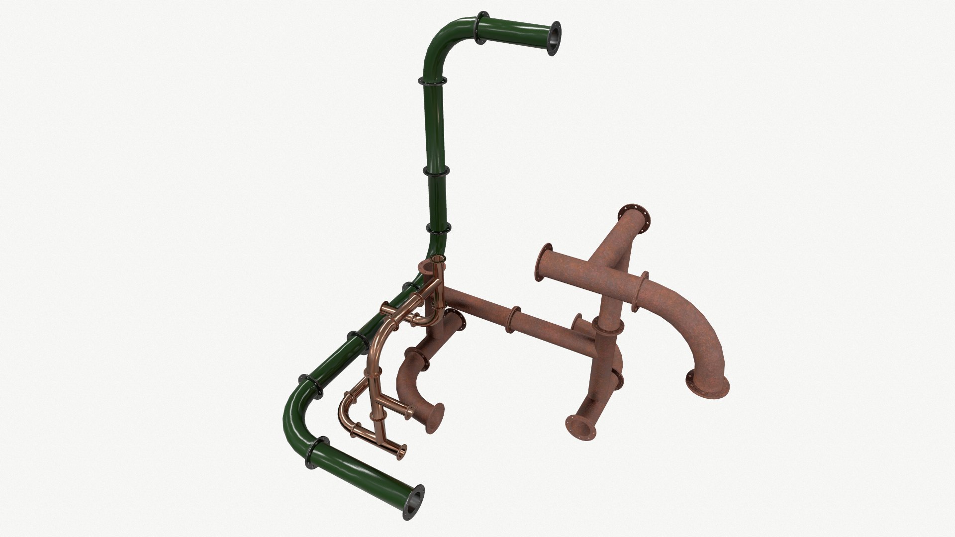 Modular Industrial Pipes 3D Model - TurboSquid 2051661