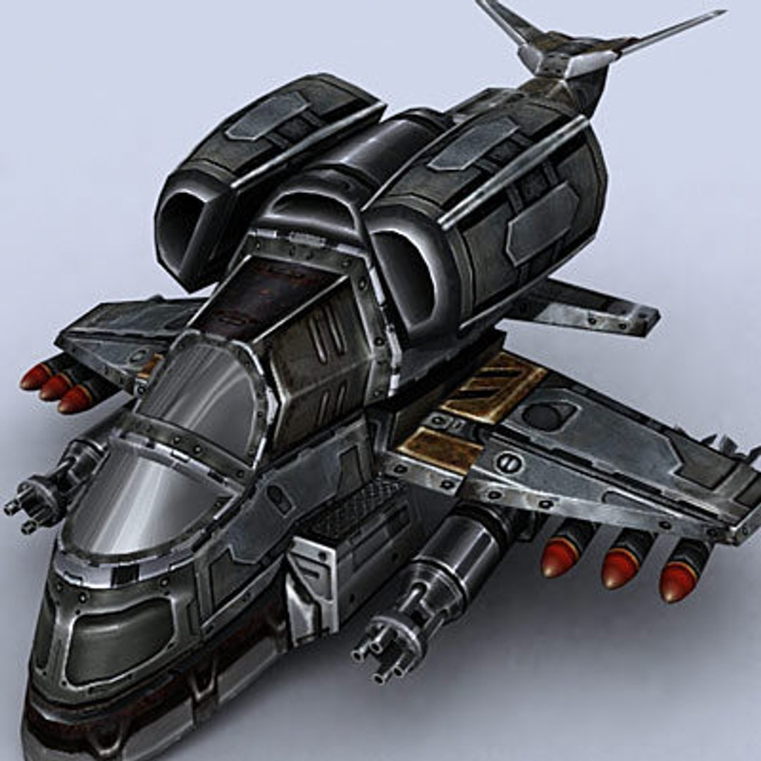 gunship fighter space 3d model