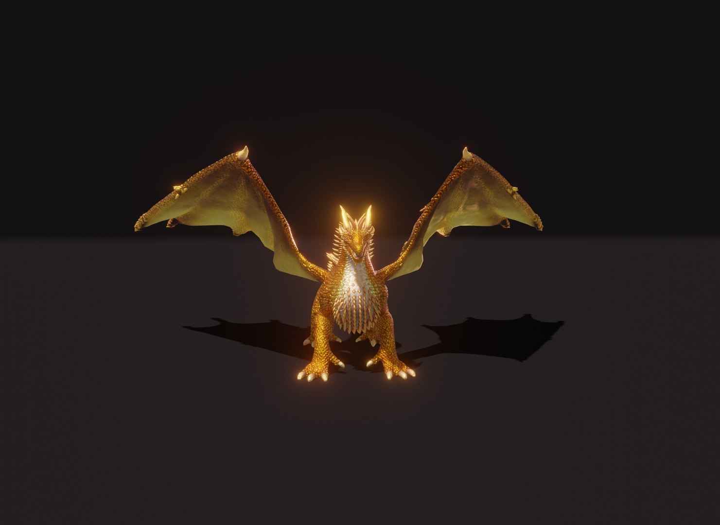 3D Realistic Gold Dragon Animated Low-poly 3D Model - TurboSquid 2323289