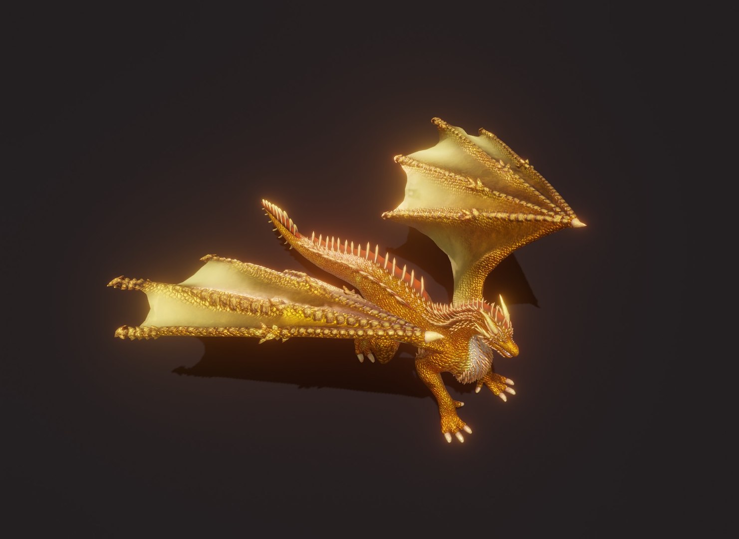 3D Realistic Gold Dragon Animated Low-poly 3D Model - TurboSquid 2323289