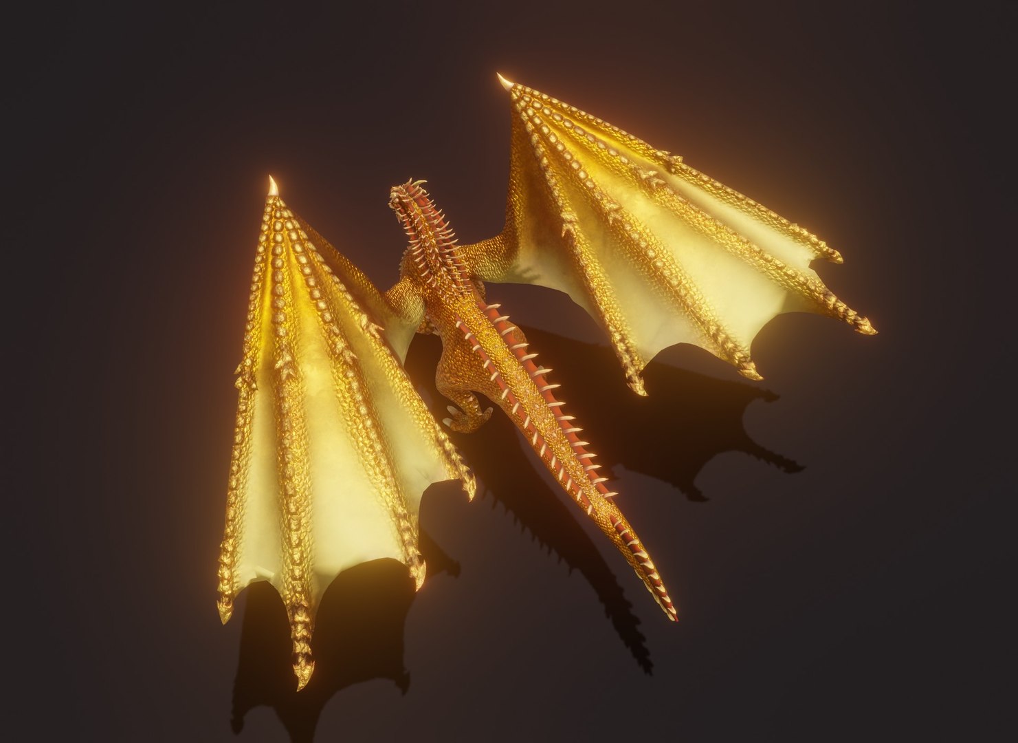 3D Realistic Gold Dragon Animated Low-poly 3D Model - TurboSquid 2323289