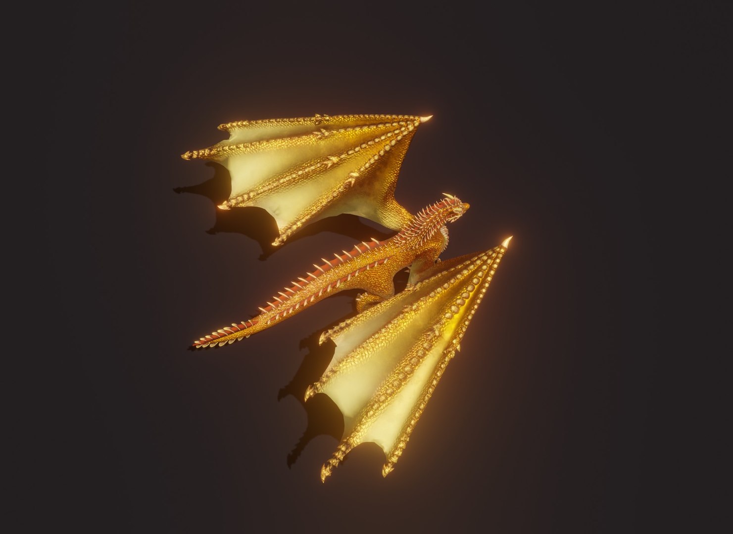 3D Realistic Gold Dragon Animated Low-poly 3D Model - TurboSquid 2323289