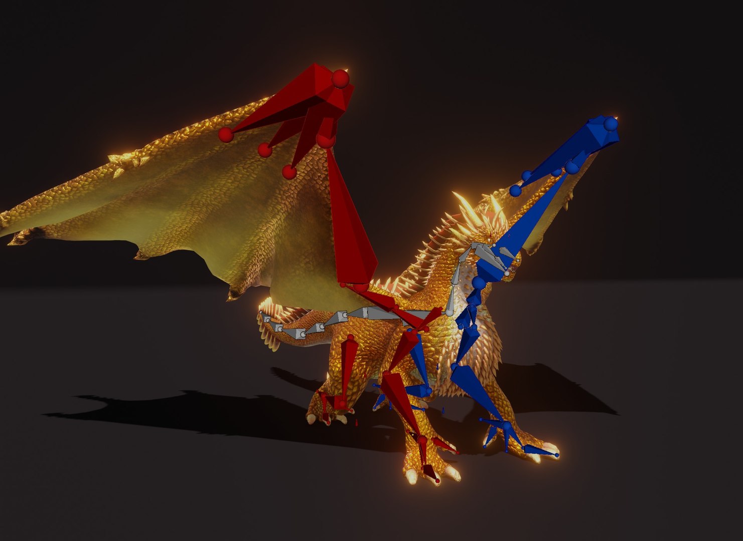 3D Realistic Gold Dragon Animated Low-poly 3D Model - TurboSquid 2323289