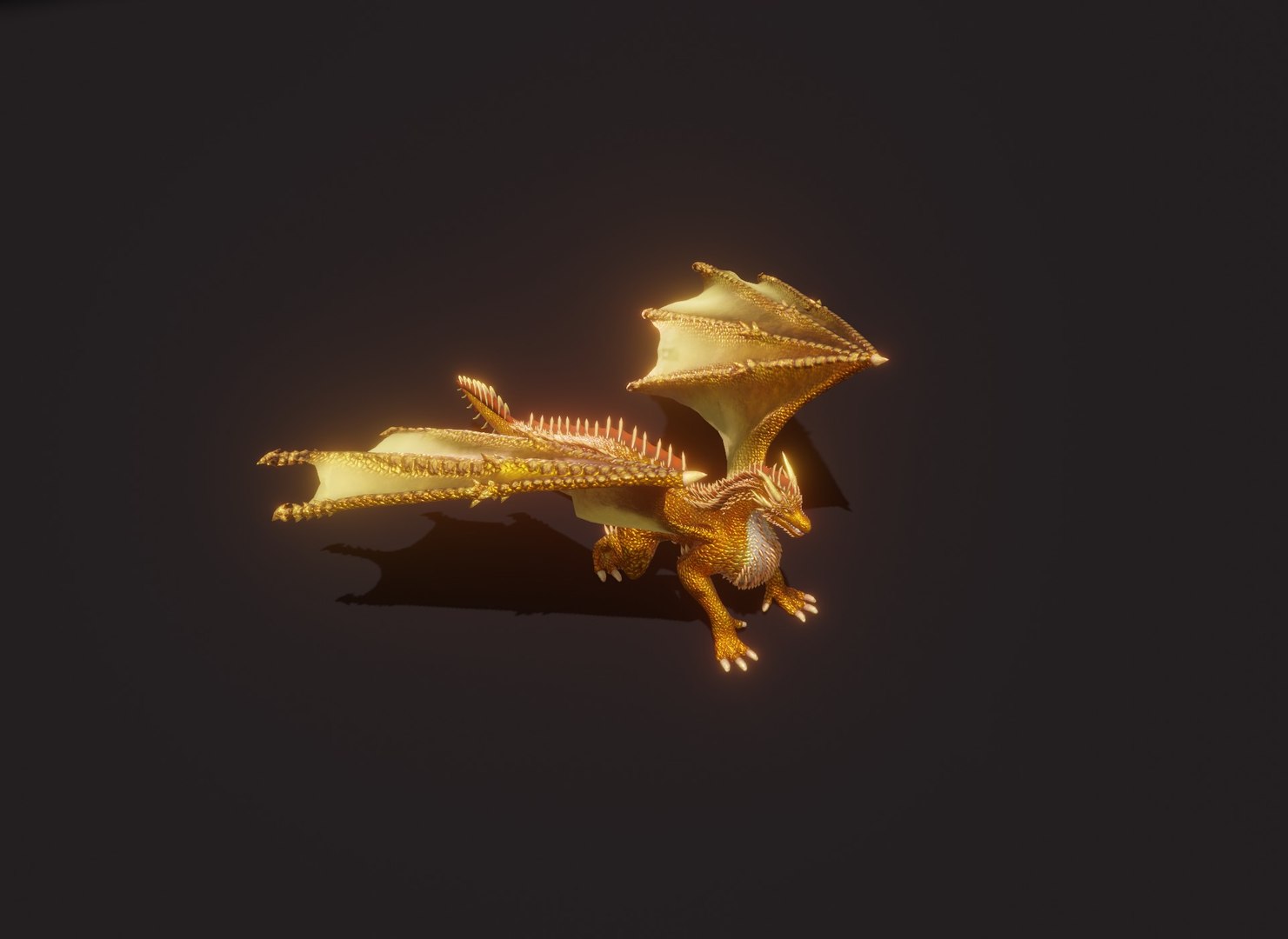 3D Realistic Gold Dragon Animated Low-poly 3D Model - TurboSquid 2323289