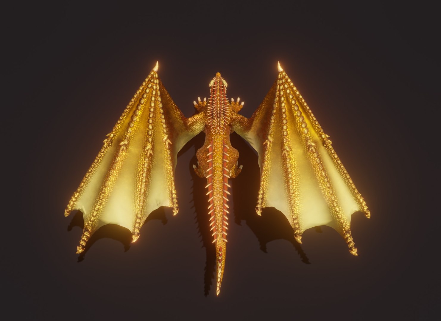 3D Realistic Gold Dragon Animated Low-poly 3D Model - TurboSquid 2323289