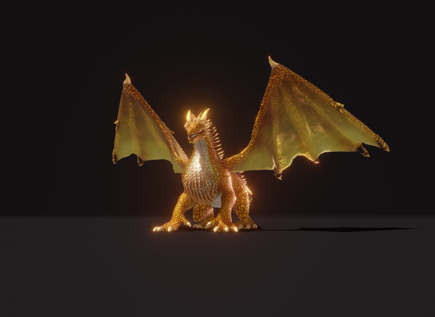 3D Realistic Gold Dragon Animated Low-poly 3D Model - TurboSquid 2323289