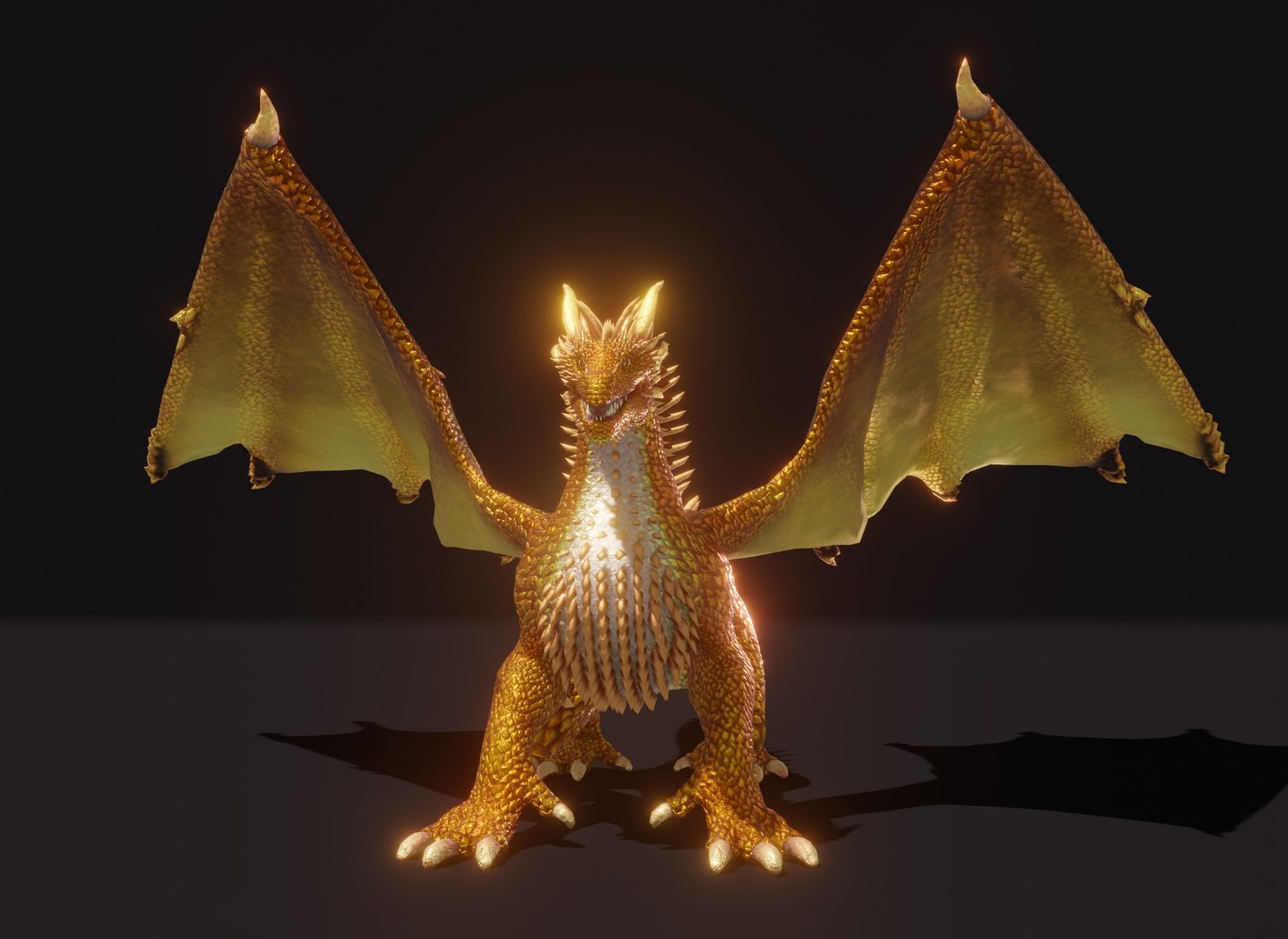 3D Realistic Gold Dragon Animated Low-poly 3D Model - TurboSquid 2323289