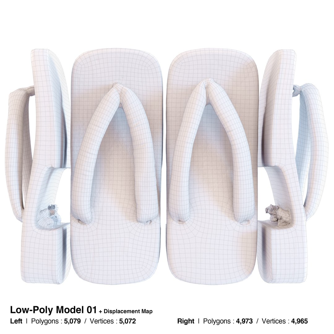 Ukon Geta Set For Men - Japanese Wooden Clogs 3D Model - TurboSquid 2010628