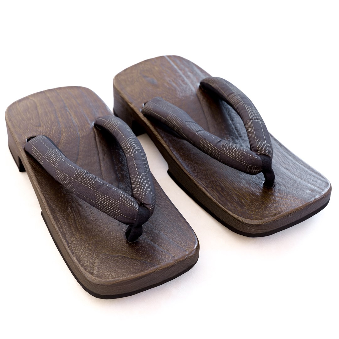 Ukon Geta Set For Men - Japanese Wooden Clogs 3D Model - TurboSquid 2010628