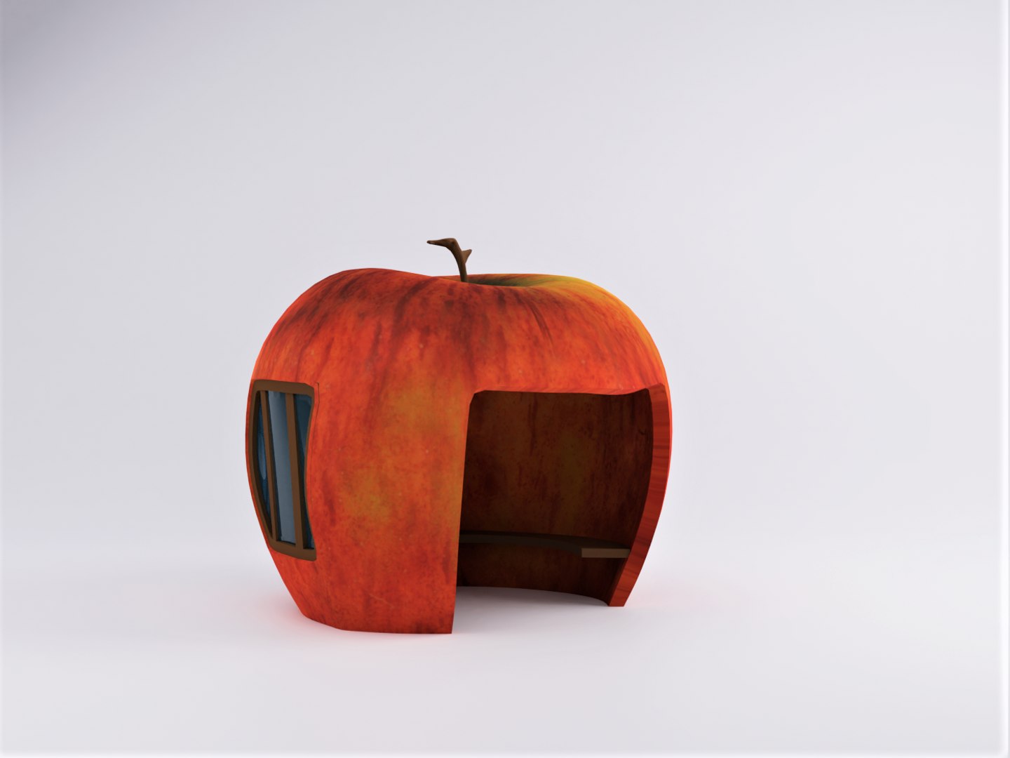 3D Red Apple House - TurboSquid 1496103