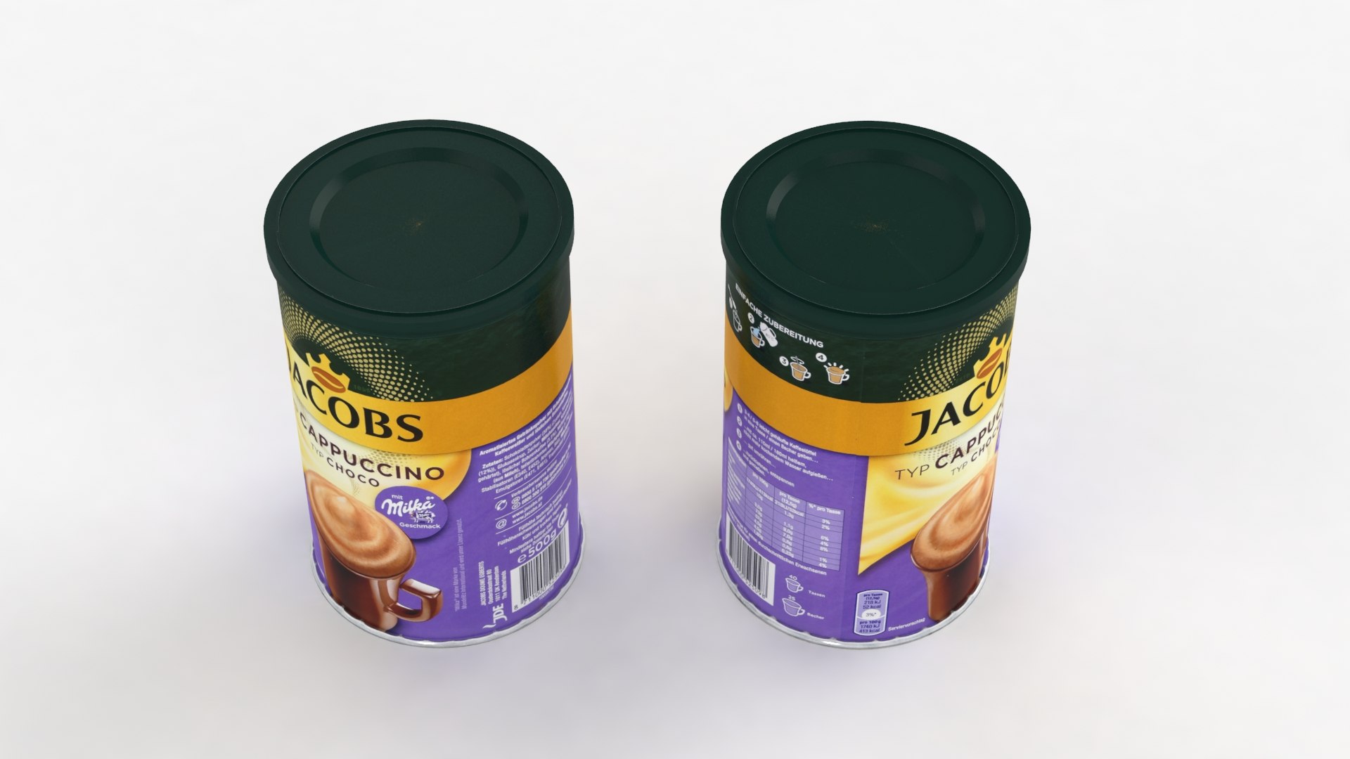 Coffe Can Jacobs Cappuccino Choco Milka 500g 2022 3D Model - TurboSquid ...