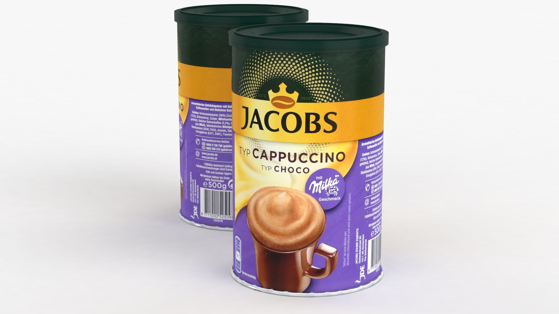 Coffe Can Jacobs Cappuccino Choco Milka 500g 2022 3D Model - TurboSquid ...