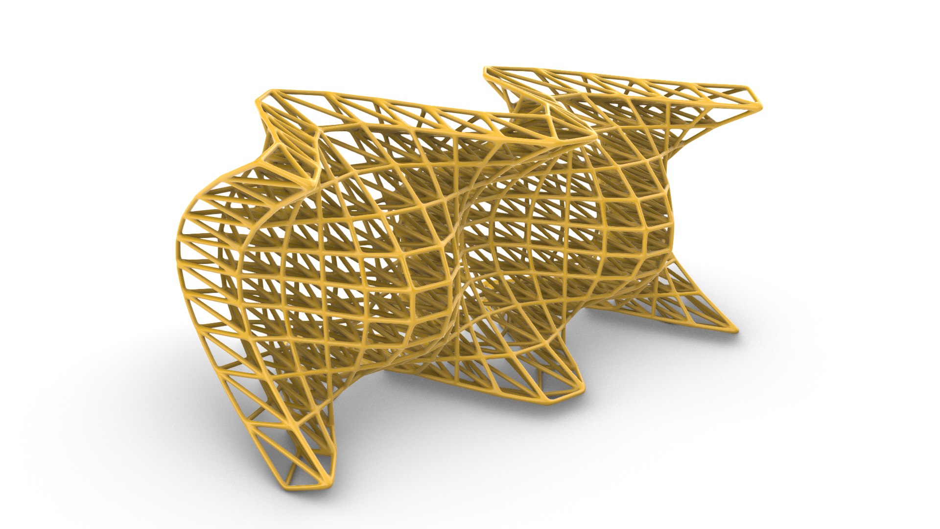 3D Wavy Truss Structure Sine Wall - TurboSquid 2478442
