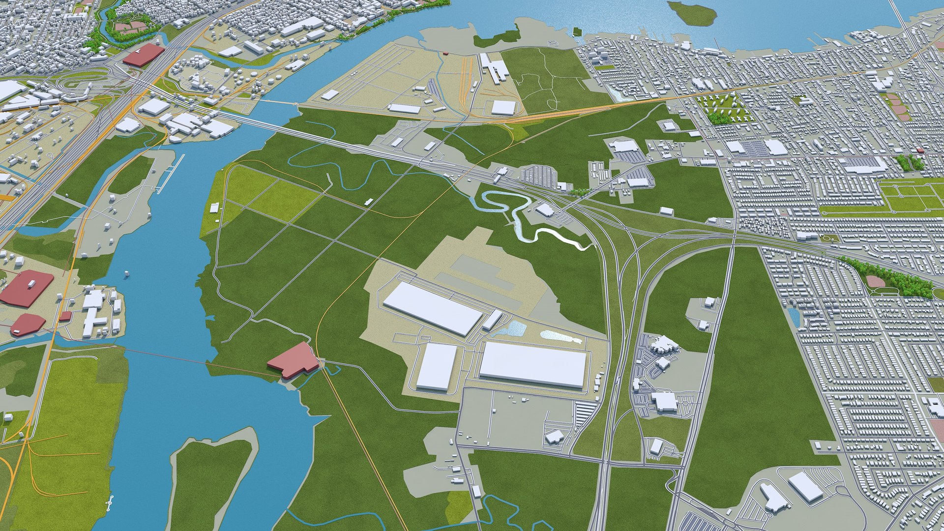 3D city area building model - TurboSquid 1617819