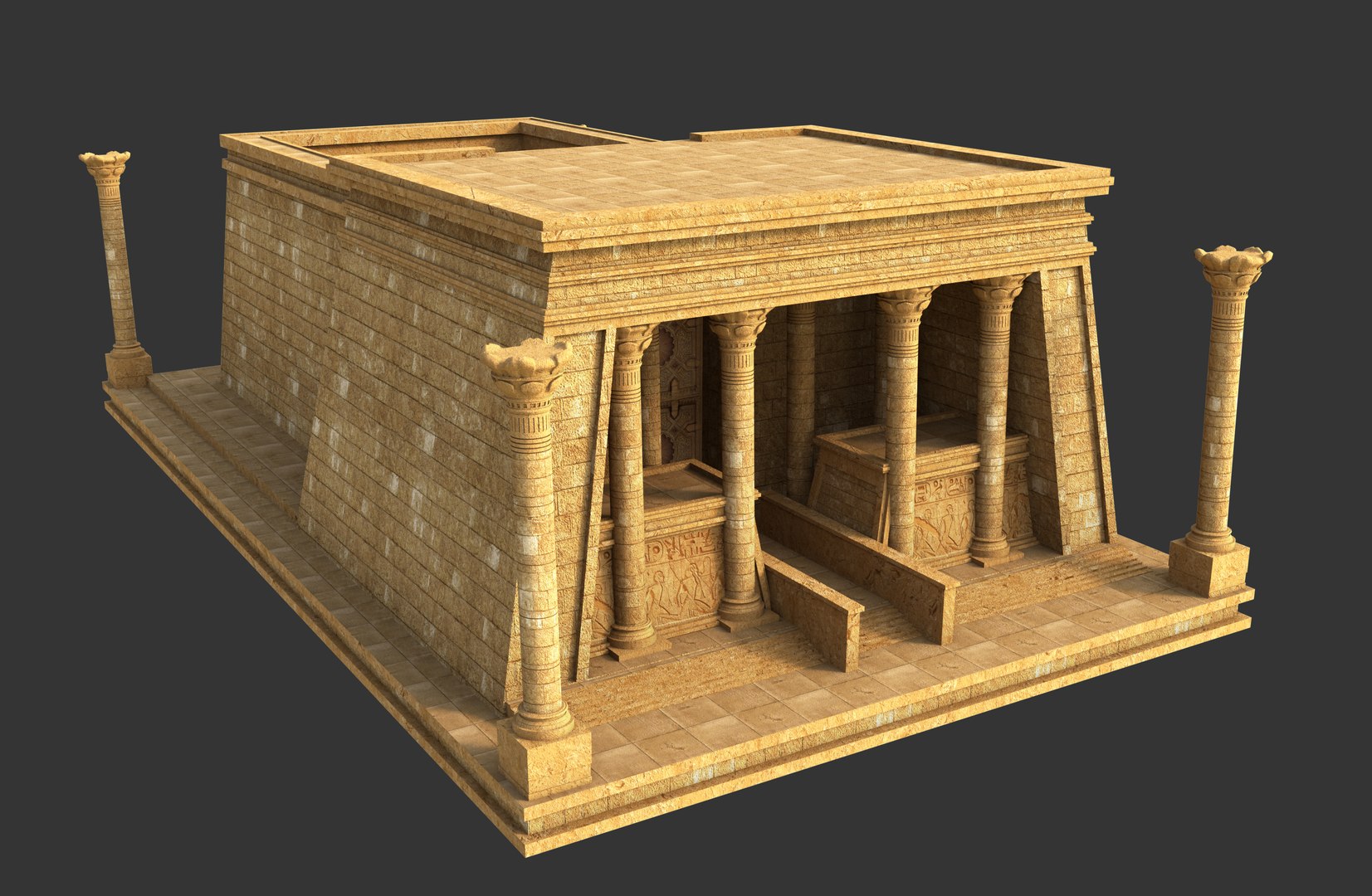 Egyptian Temple Model - TurboSquid 2328977