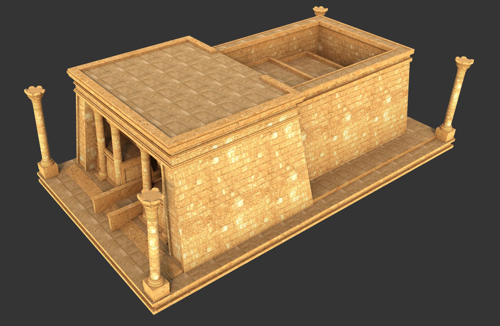 Egyptian Temple Model - TurboSquid 2328977