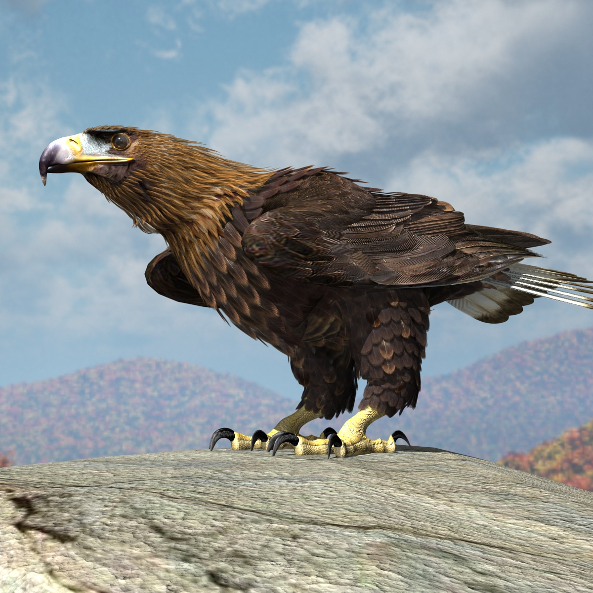 3d model golden eagle