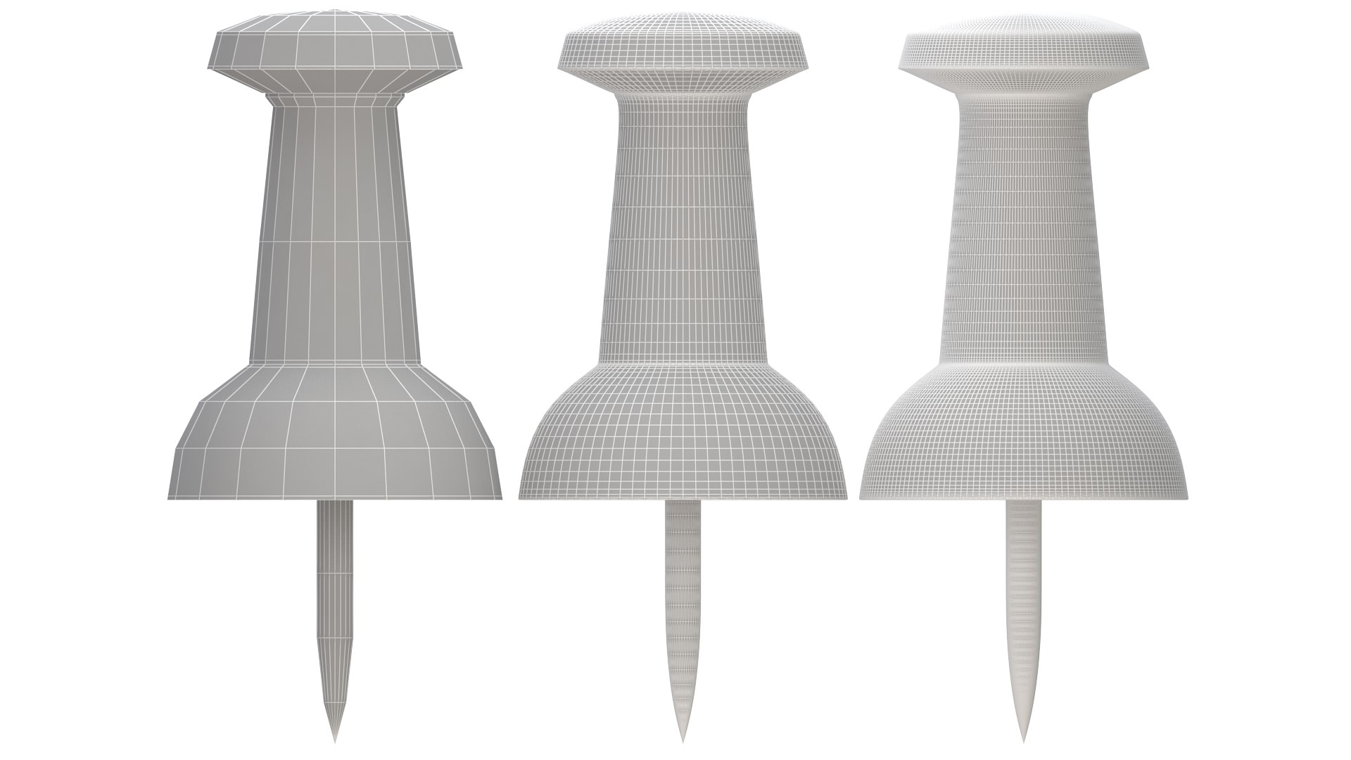 Pin Push Assorted 3D Model - TurboSquid 1681824