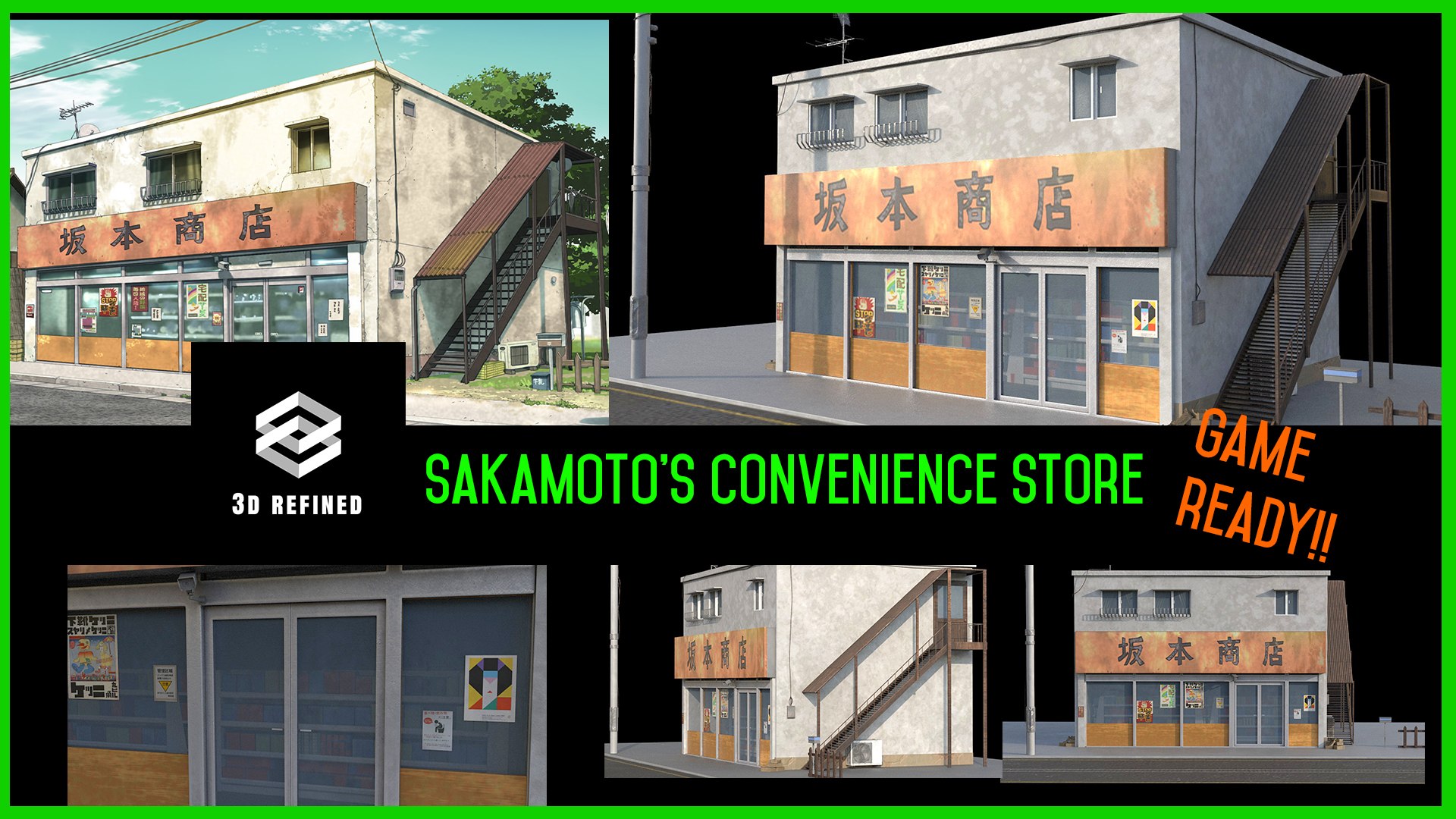 3D Model Sakamoto Days Store - Convenience Store- Japanese Store- Stl ...