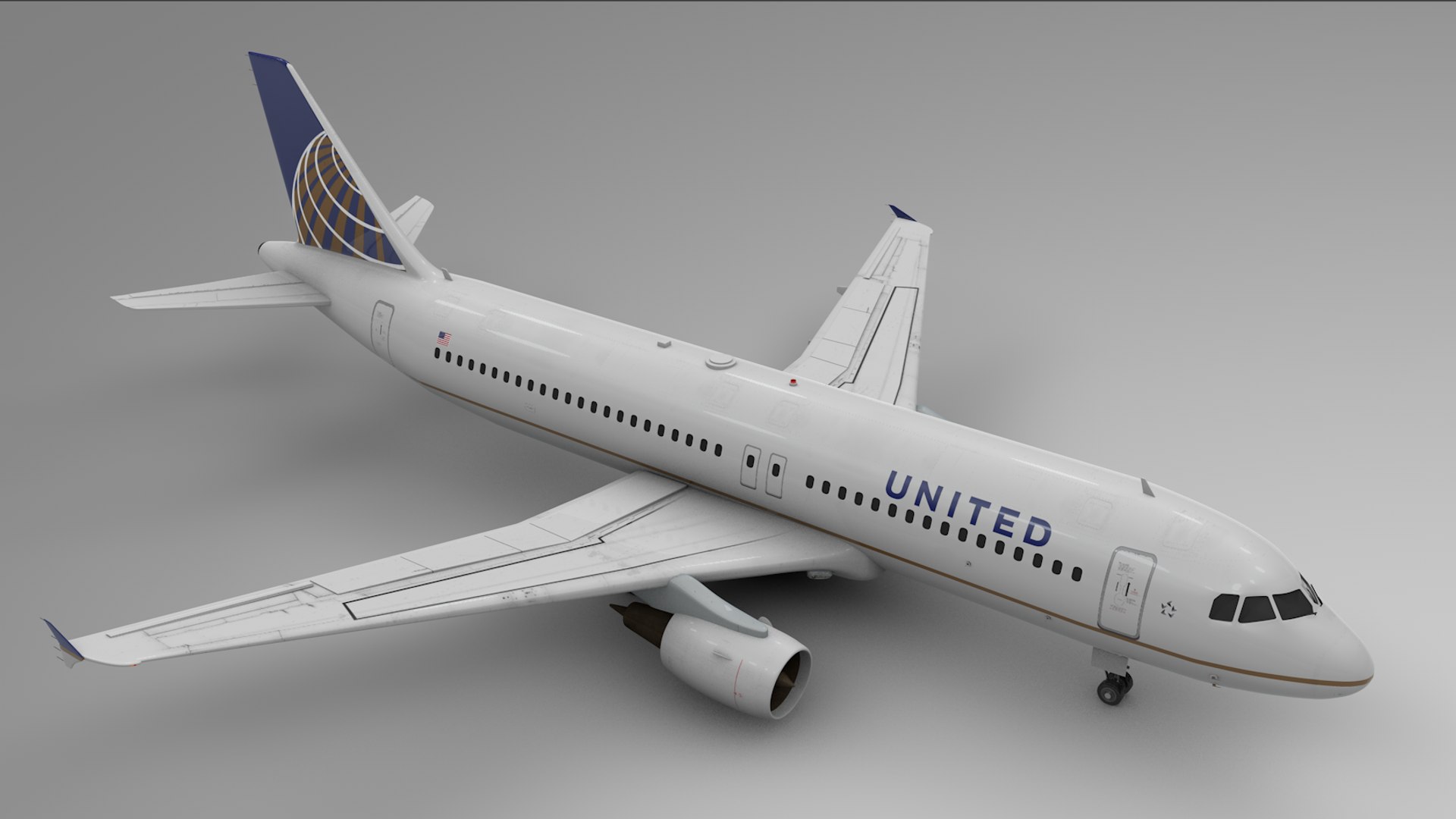 3D united airlines airbus a320 - TurboSquid 1486525