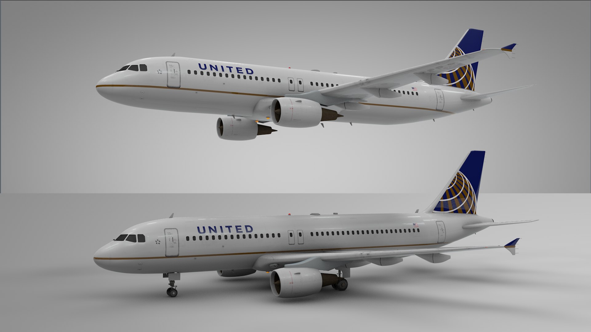 3D united airlines airbus a320 - TurboSquid 1486525