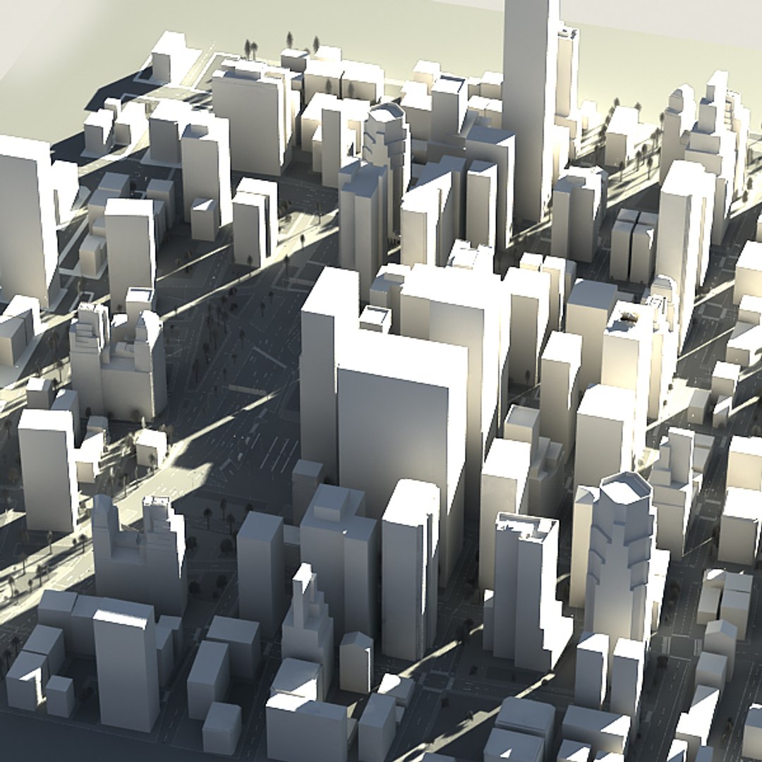 Real Time City Street 3d Model