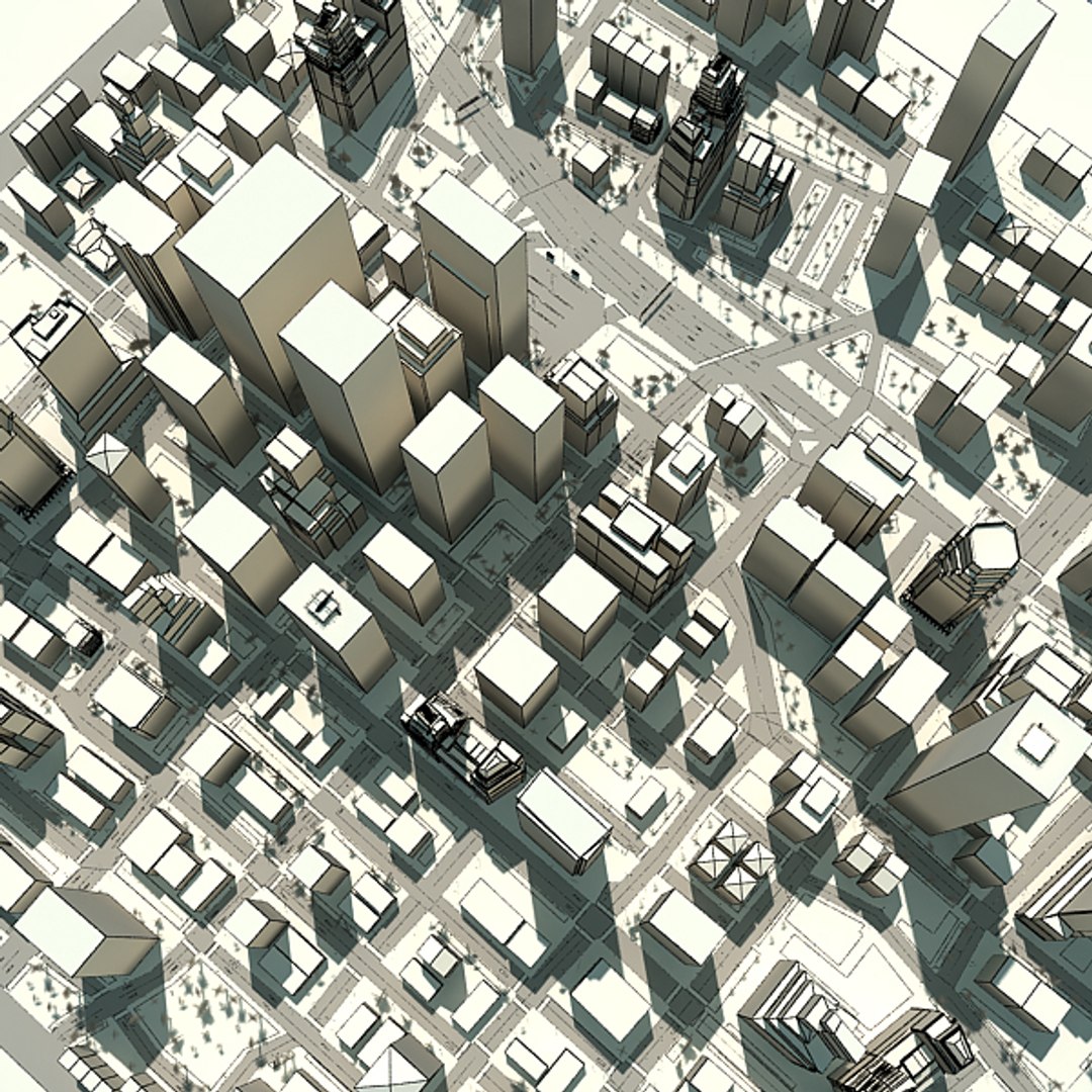 Real Time City Street 3d Model