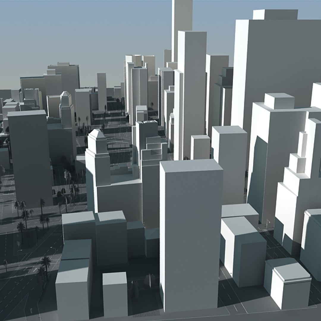 Real Time City Street 3d Model
