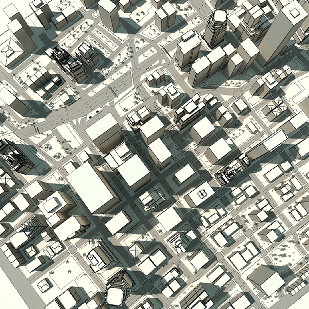 Real Time City Street 3d Model