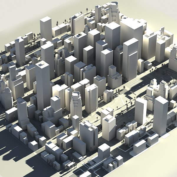 3d city building v-ray