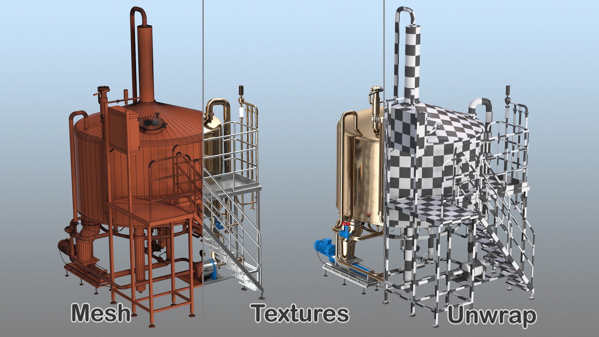 Alcohol production plant 3D model - TurboSquid 1633888